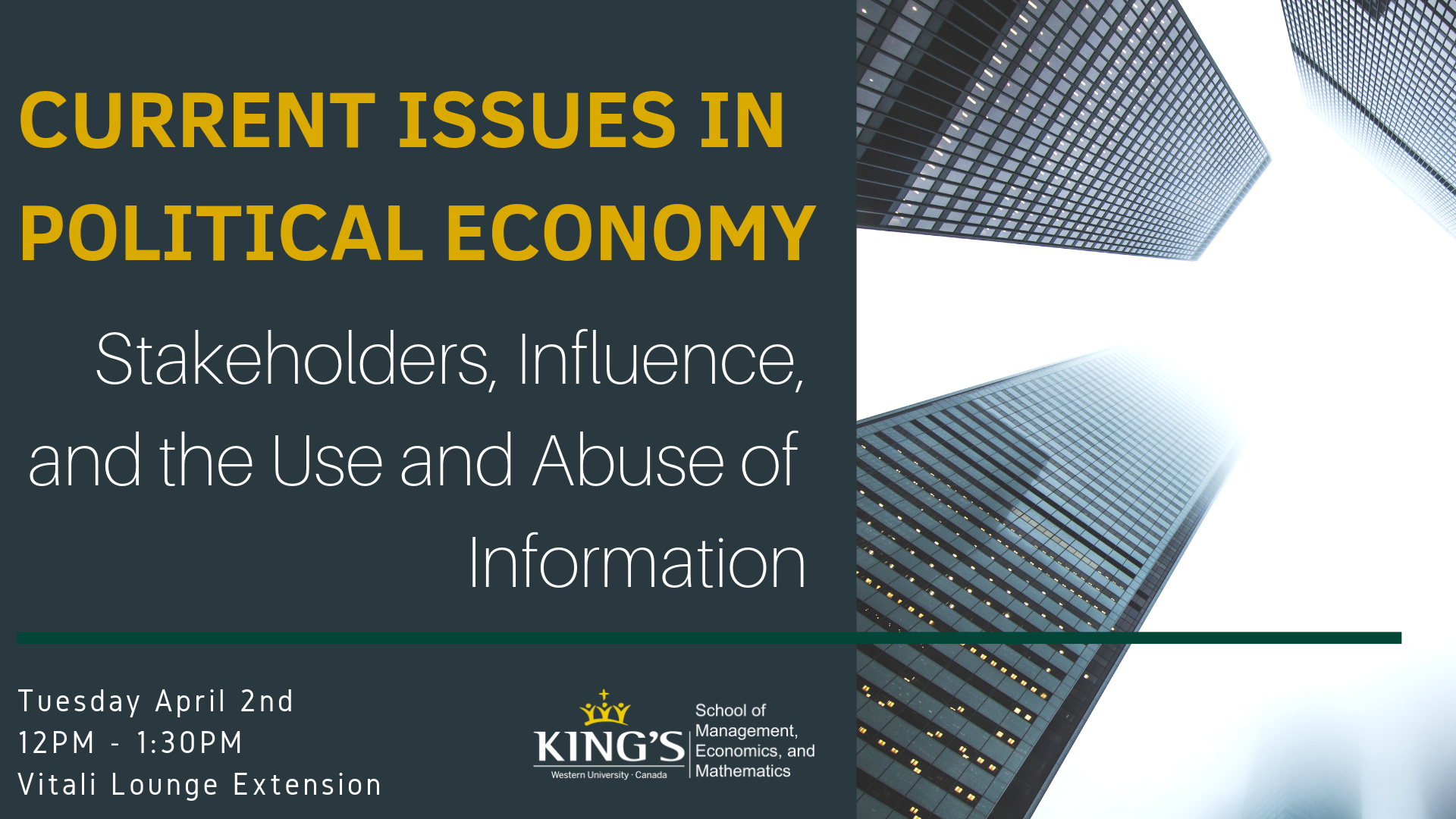 Current Issues in Political Economy - King's University College
